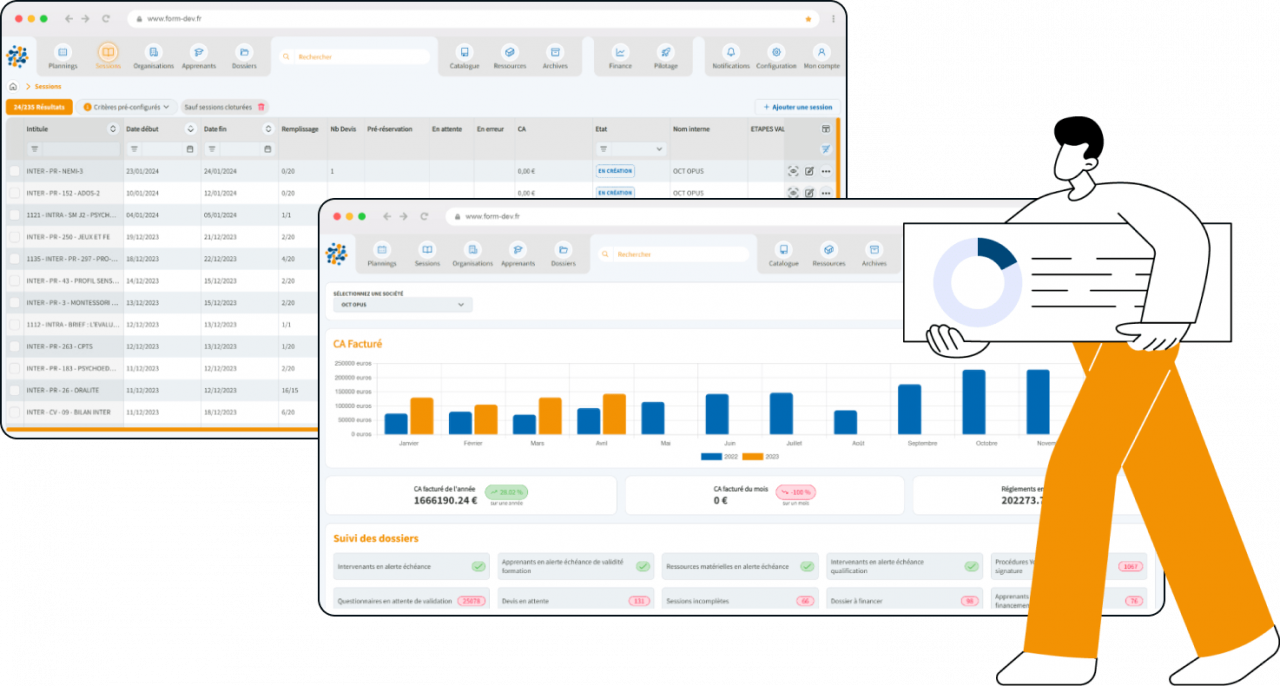 Logiciel pour centre de formation - Formdev